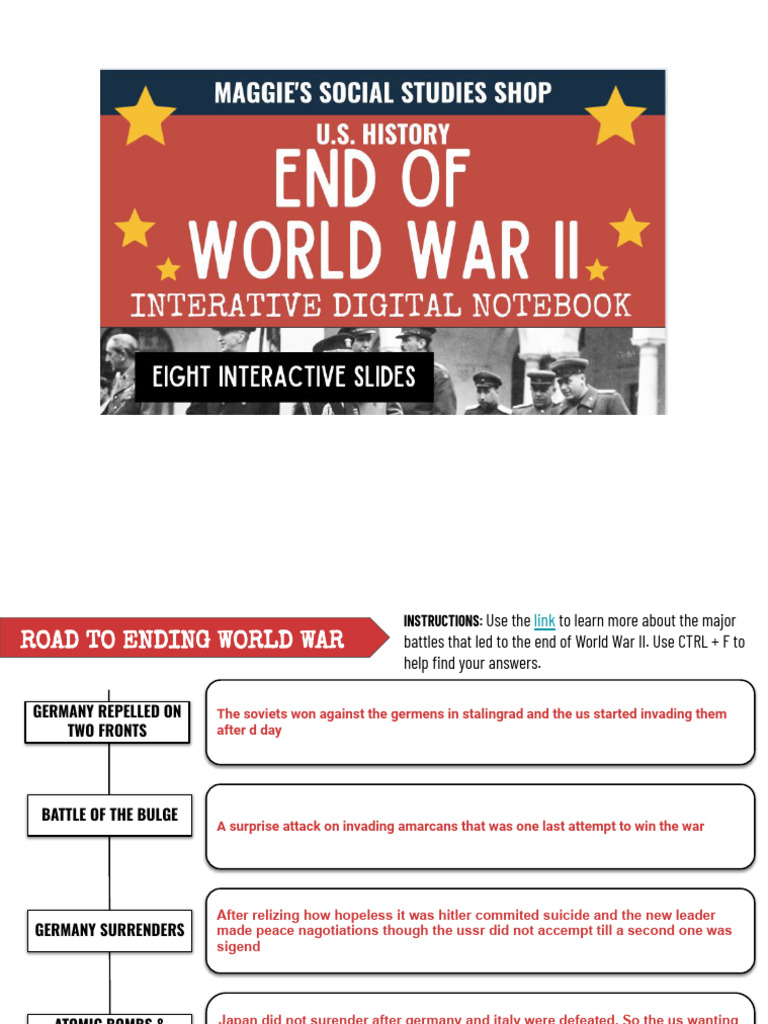 End of WWII Digital Notebook - 15926688 | PDF | World War II ...
