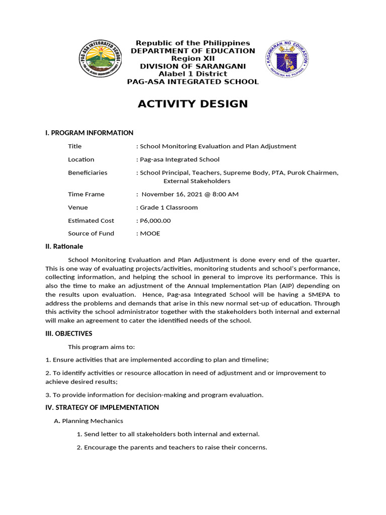 School Monitoring Evaluation Plan 2021 | PDF | Evaluation