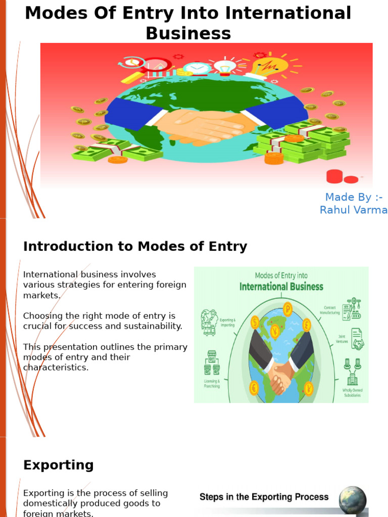 International Business Entry Strategies | PDF | Franchising | Business