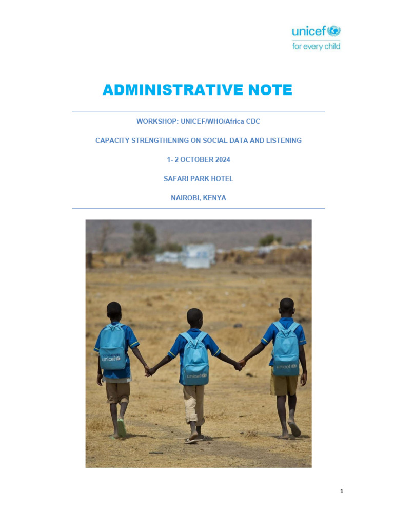 UNICEF/WHO Workshop in Nairobi 2024 | PDF | Nairobi | Kenya