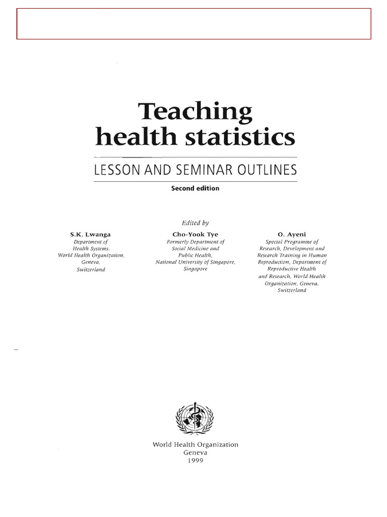 Teaching Health Statistics Lesson and Se | PDF | Mean | Median