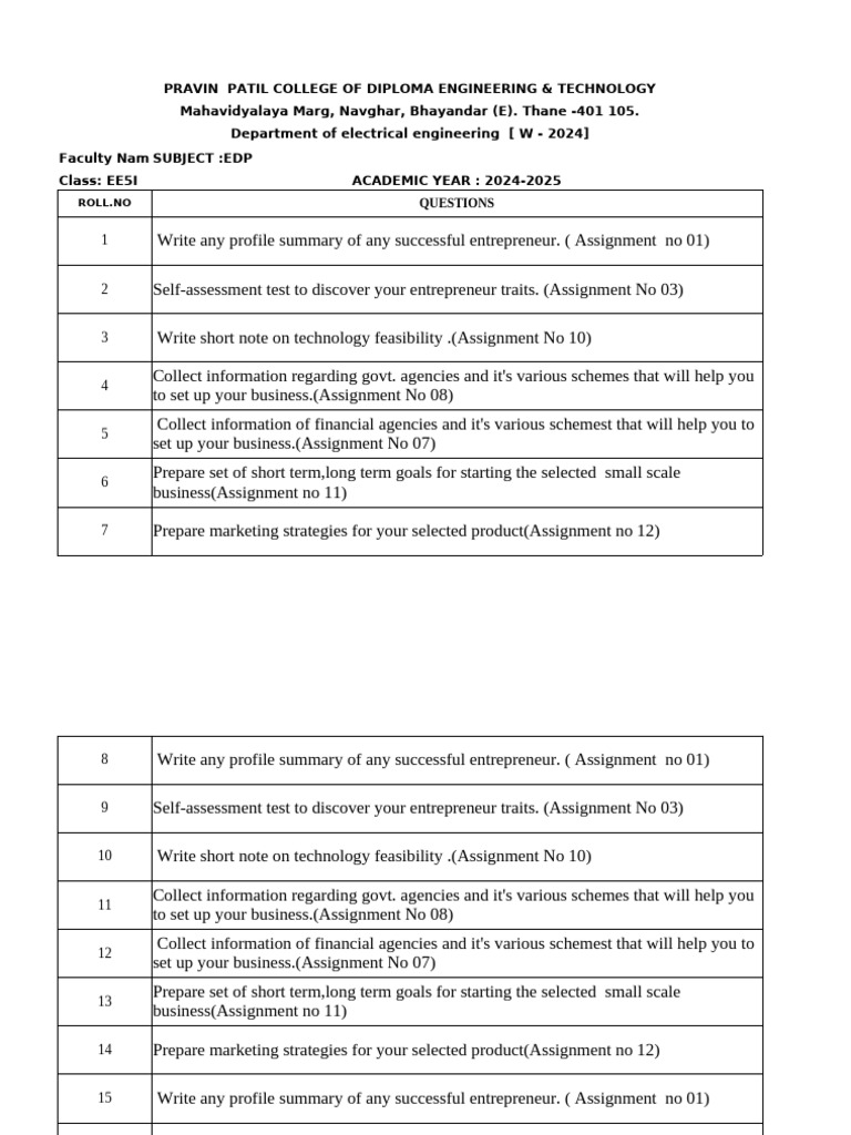 Ee5i(Edp Questions) | PDF | Engineering
