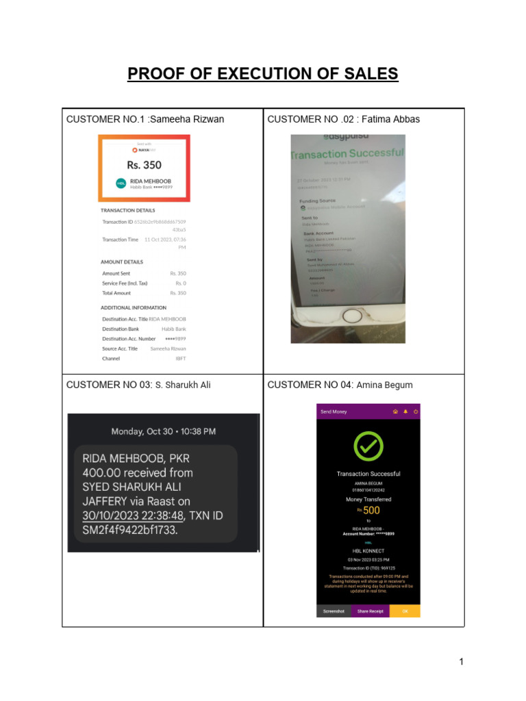 Proof of Execution of Sales | PDF
