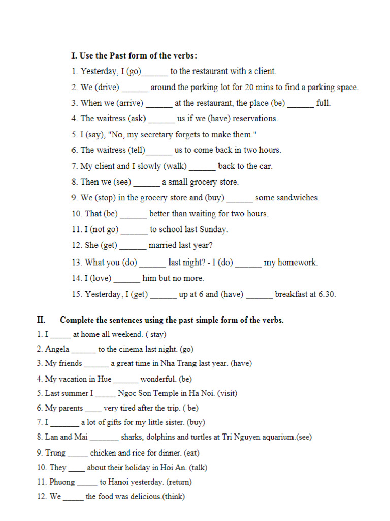 Present Simple and Past Simple | PDF