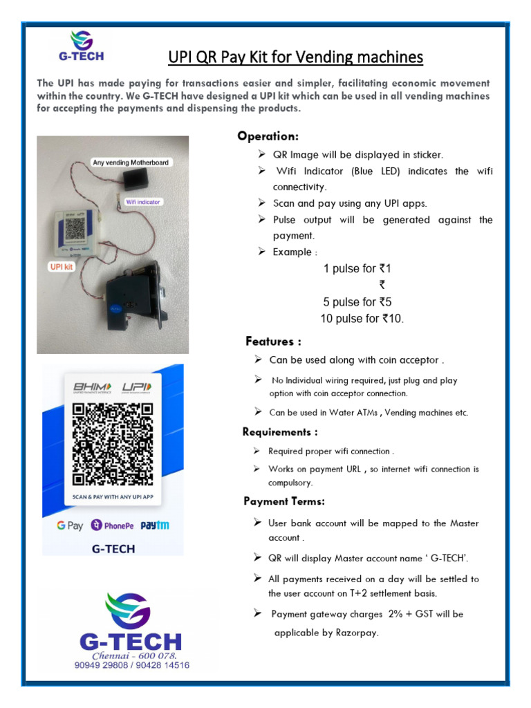 UPI QR Payment Kit for Vending Machines | PDF | Banking Technology ...