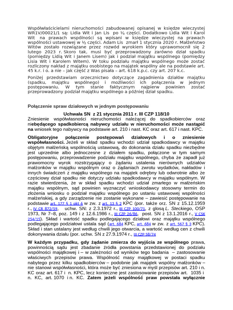 Odpowiedź Na Kazus | PDF