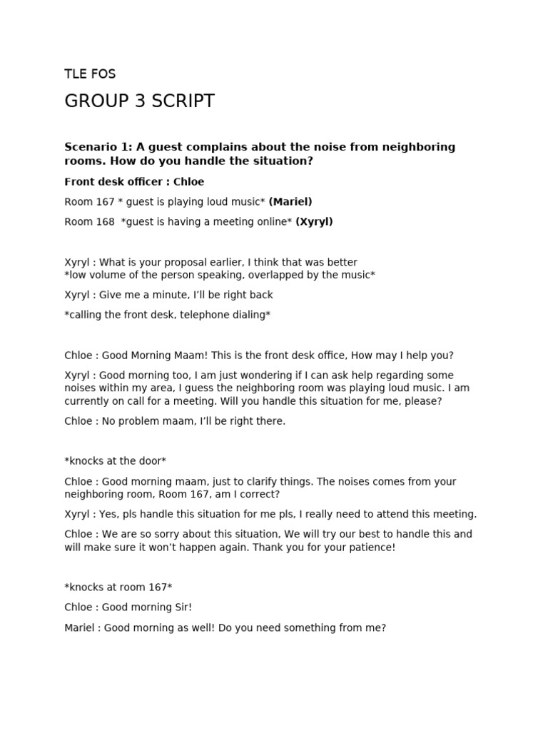 2nd - ed.TLE FOS GROUP 3 SCRIPT | PDF