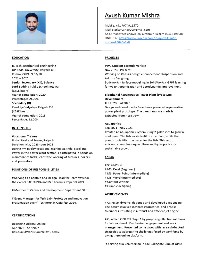 Resume2 | PDF | Engineering