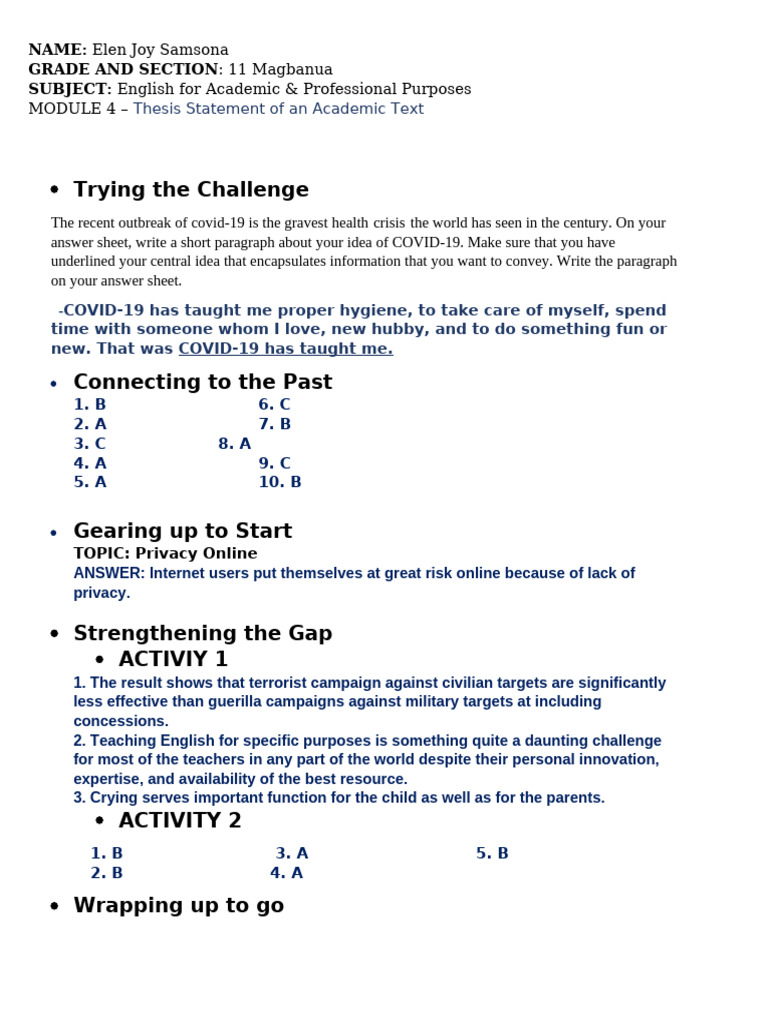 Share MODULE 4 - QUARTER 3 | PDF | Essays | Human Communication