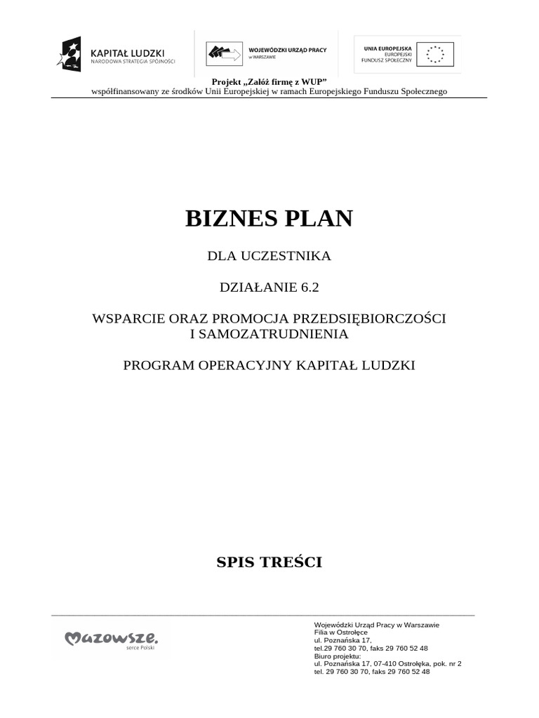 zał. 2 biznes plan_1 | PDF