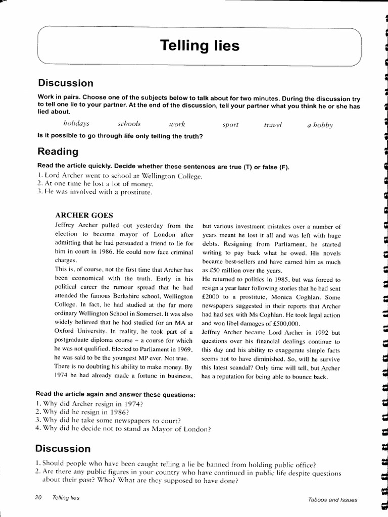 Telling Lies | PDF