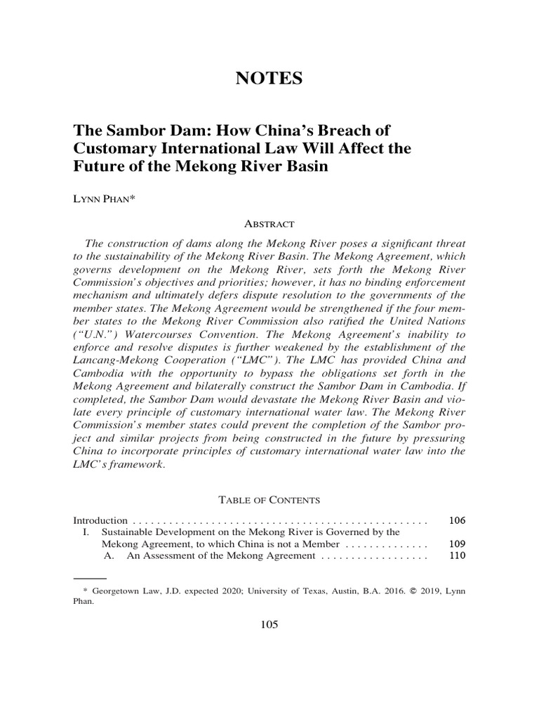 The Sambor Dam - How China's Breach of Customary International Law Will ...