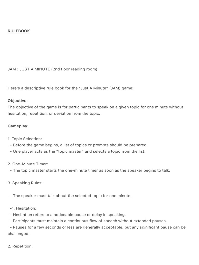 Game Night Rules for Participants | PDF | Games & Activities | Home ...