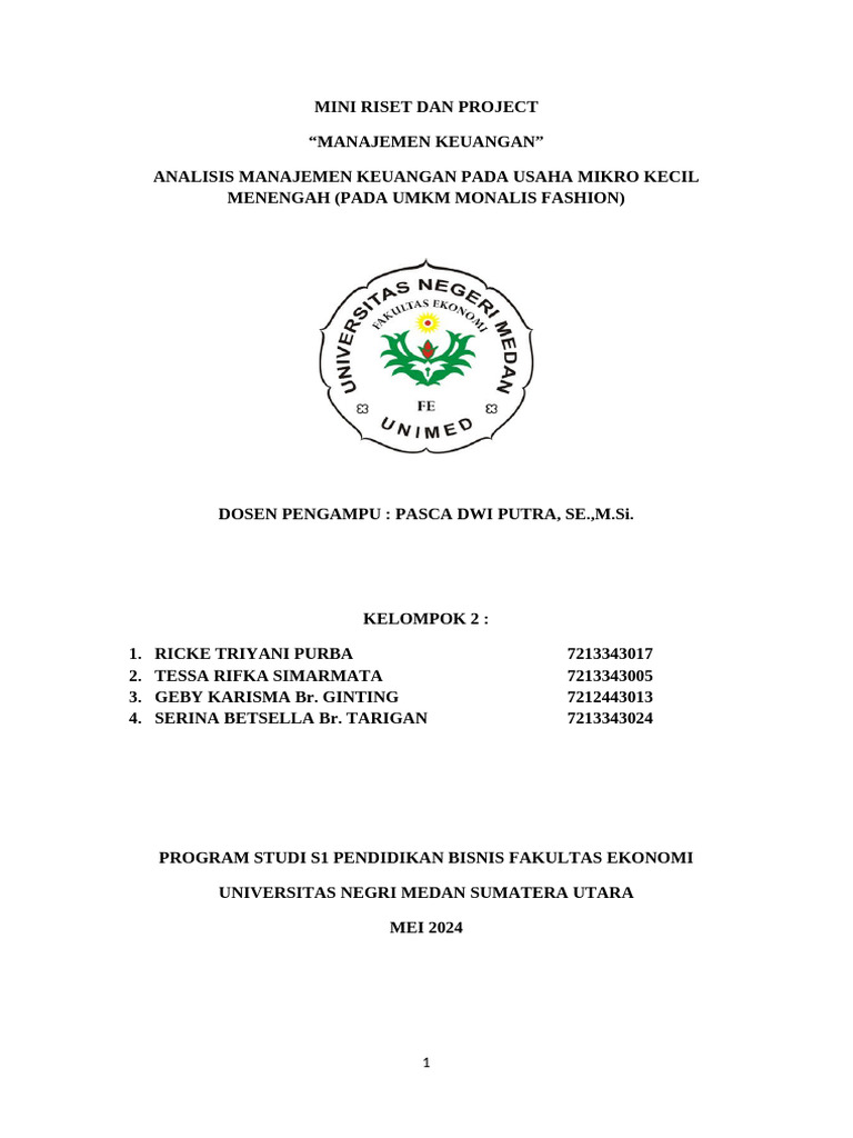 Mini Riset Dan Project | PDF | Karier & Perkembangan | Pengelolaan ...