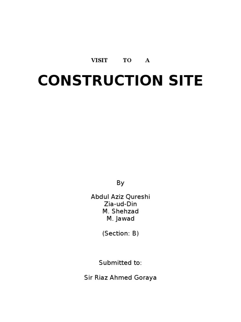 Construction Site: Visit To A | PDF | Brick | Construction Aggregate