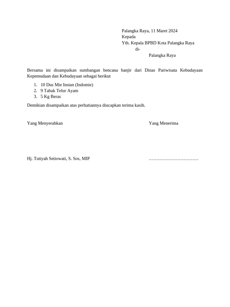 Daftar Sumbangan | PDF