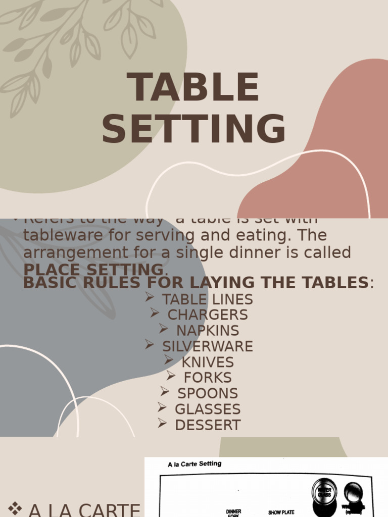 Table Setting | PDF