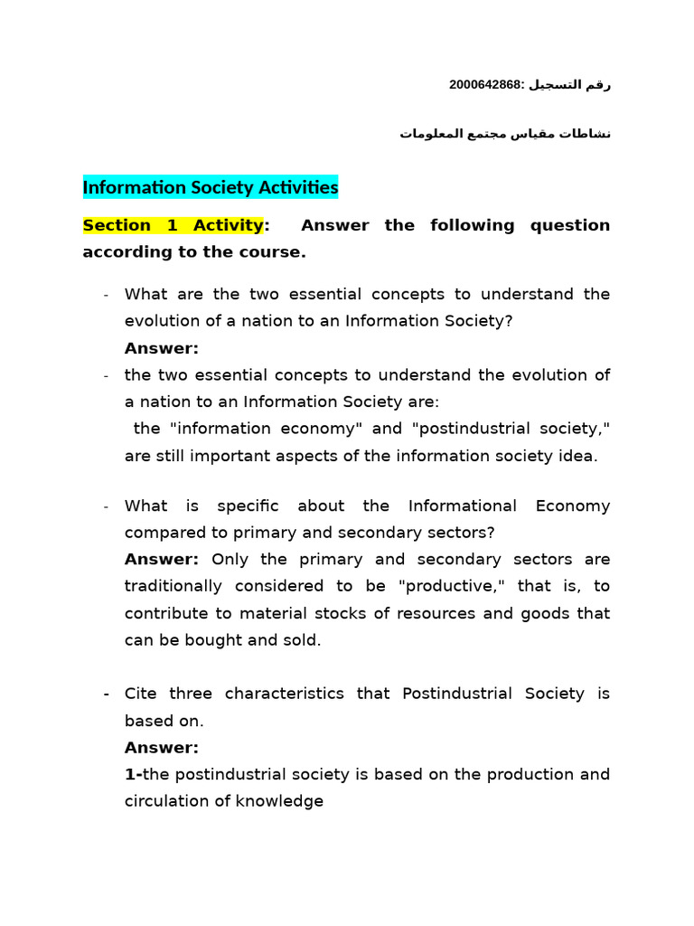 Information Society Activities | PDF | Information | Social Media