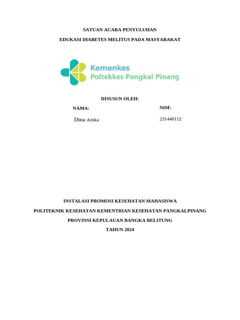Edukasi Diabetes Melitus untuk Masyarakat | PDF | Sains & Matematika