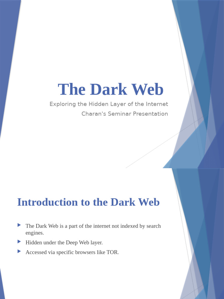 Dark Web Presentation Charan | PDF | World Wide Web | Internet & Web