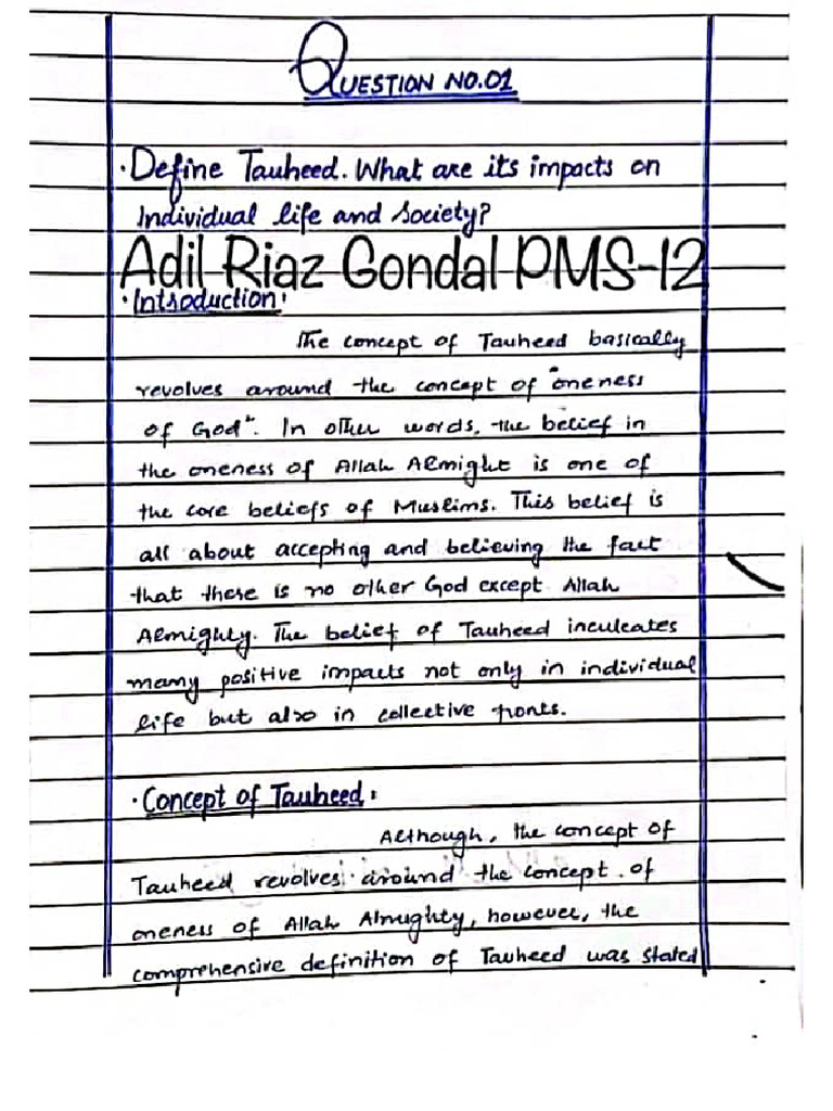 Concept of Tauheed by Css Topper | PDF