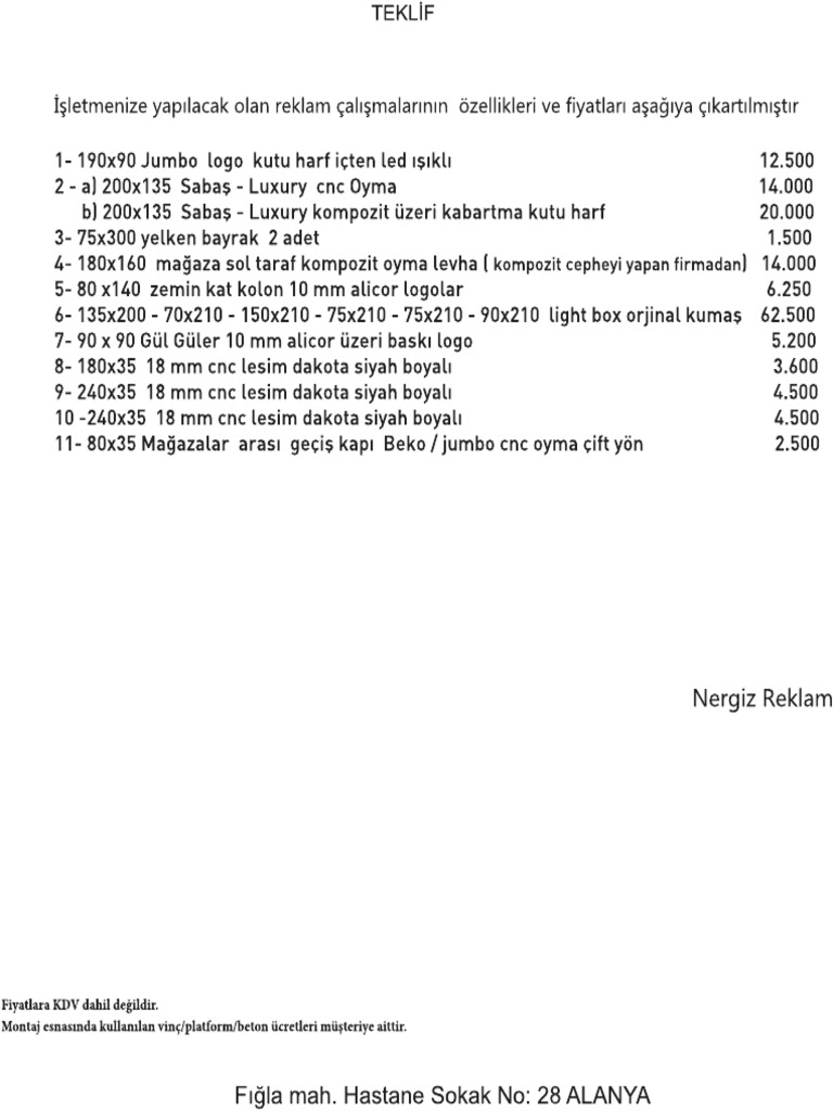 Alaiye Jumbo Teklif | PDF