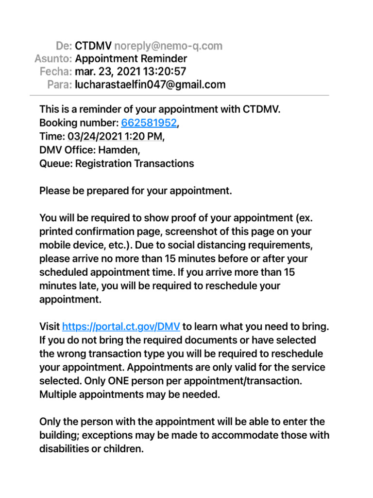 Appointment Reminder | PDF