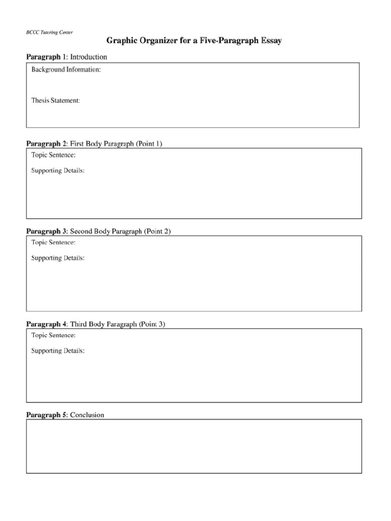 5 Paragraph Organizer | PDF