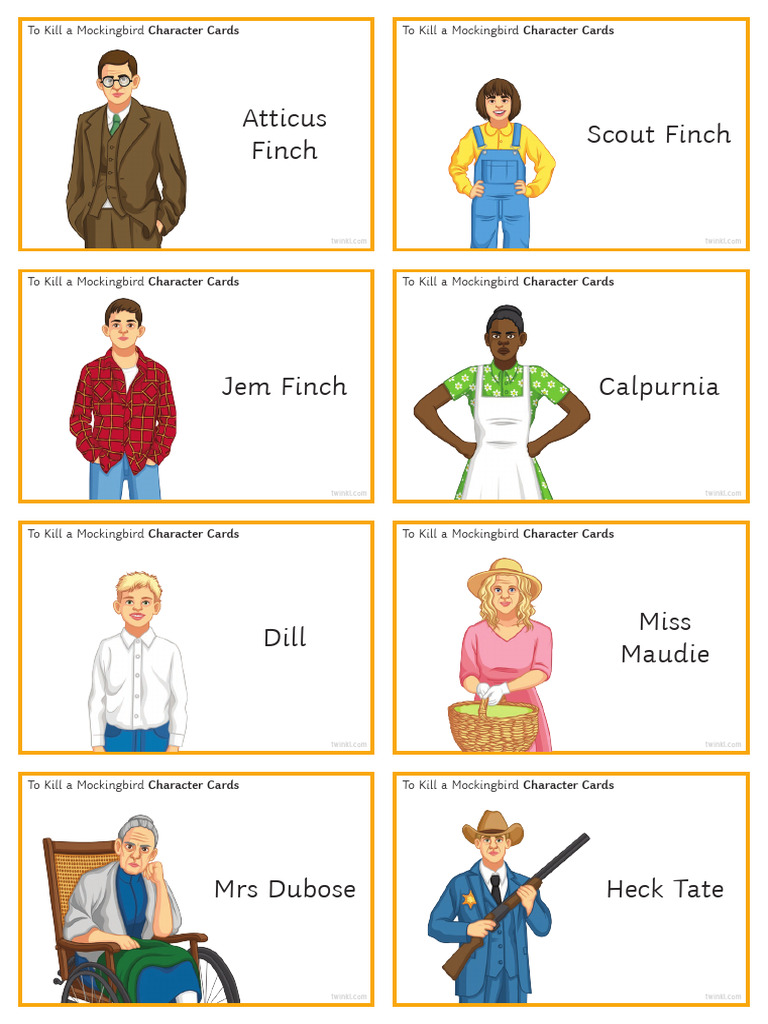 Character Cards | PDF | To Kill A Mockingbird | Bildungsromans