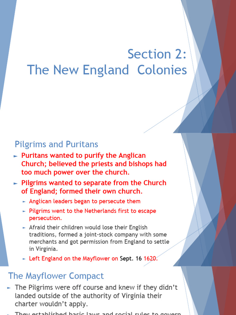 2 The New England Colonies PPT | PDF | Plymouth Colony | Puritans