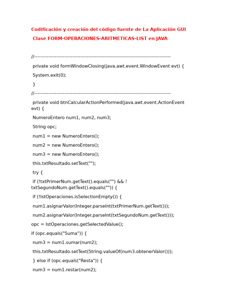 Codificación y Creación Del Código Fuente de La Aplicación GUI | PDF ...