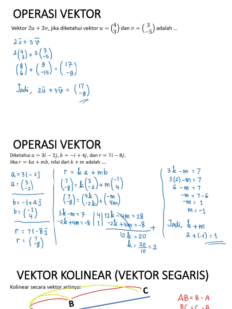 MTL-3 - Operasi Vektor - Kolinear - Panjang Vektor | PDF