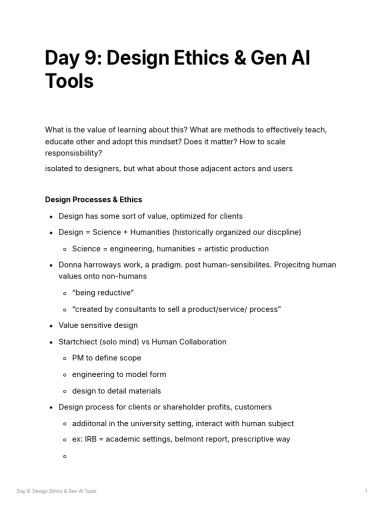 Design Engineering - Design Ethics Notes | PDF | Artificial ...