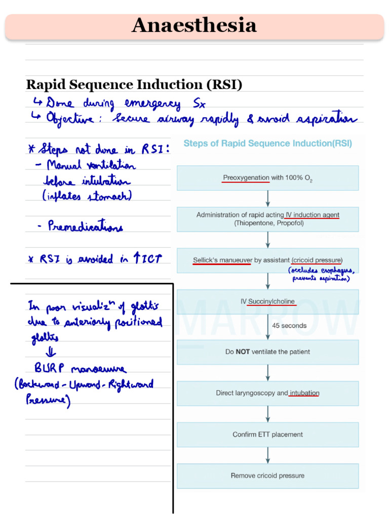 Anaesthesia Concise Notes NEET-PG | PDF | Anesthesia | Medical Specialties