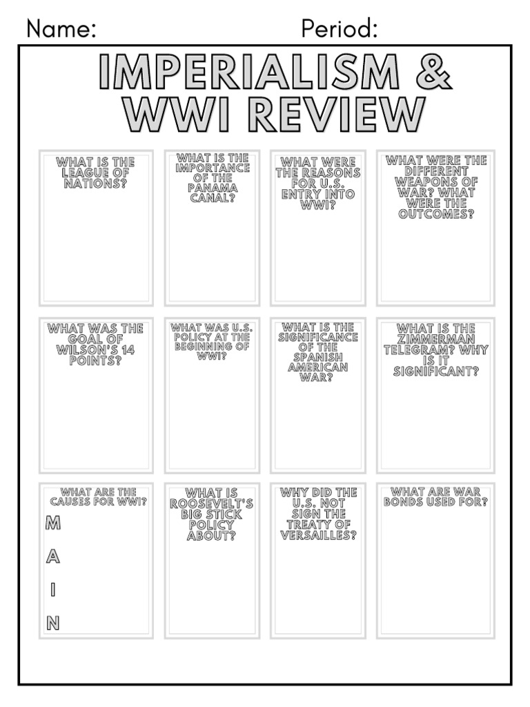 WWI & Imperialism Study Guide | PDF | History
