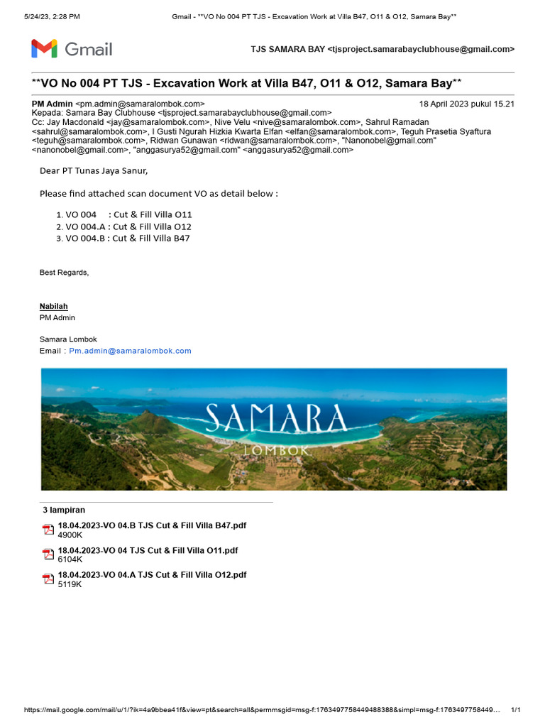 Excavation Update: Villas B47, O11, O12 | PDF