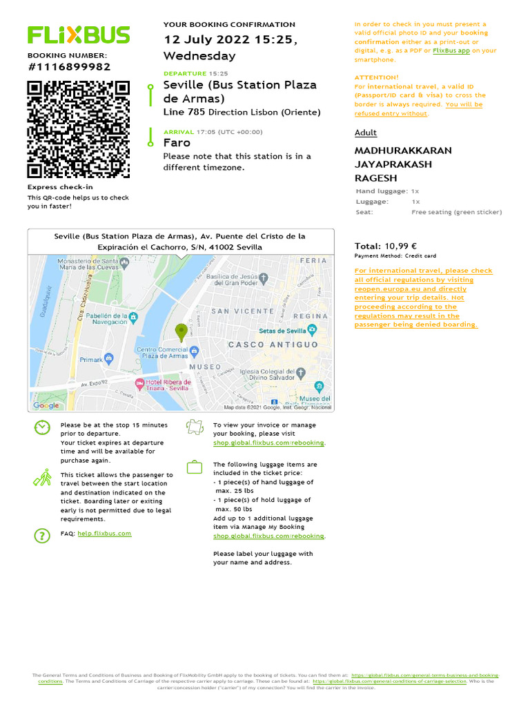 FLIX-Ticket-RAGESH MADHURAKKARAN | PDF | Travel Visa