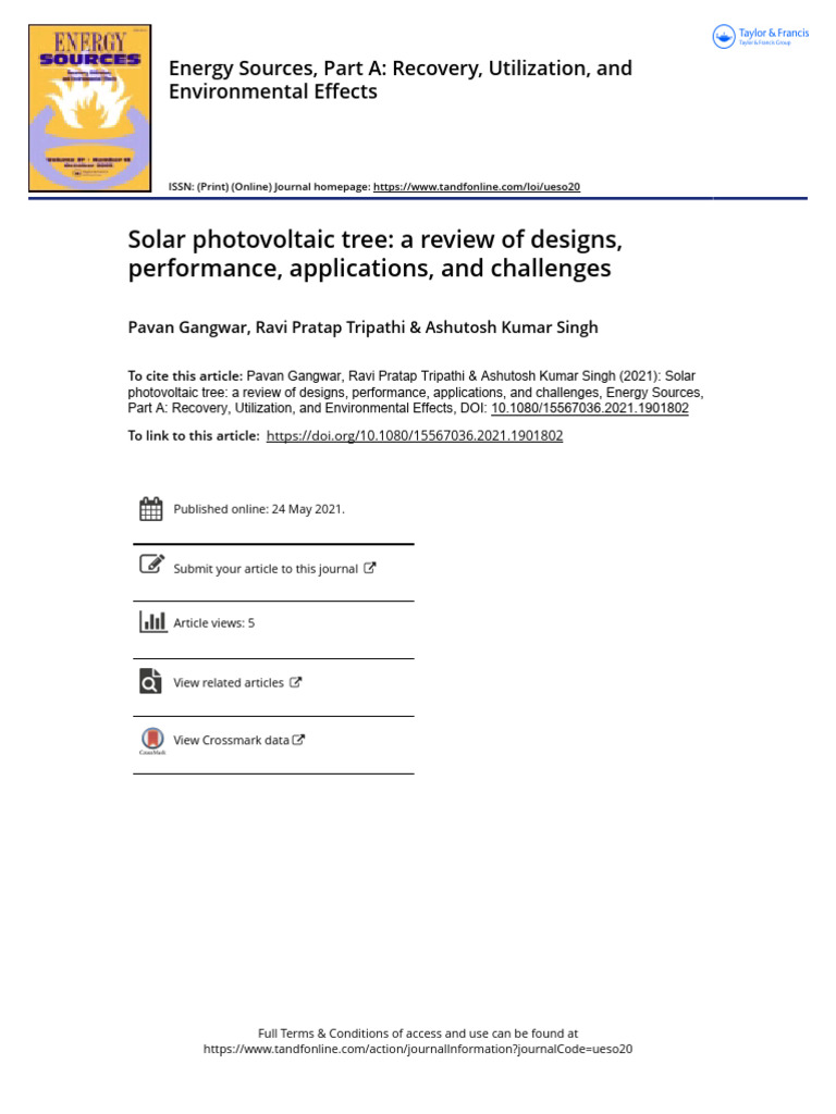 Solar PV Tree: Design & Challenges Review | PDF | Photovoltaics ...