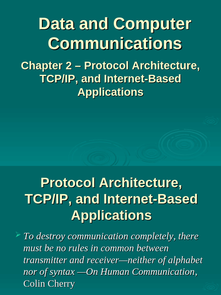 02 Protocolarchitecture Pdf Internet Protocol Suite Transmission Control Protocol 