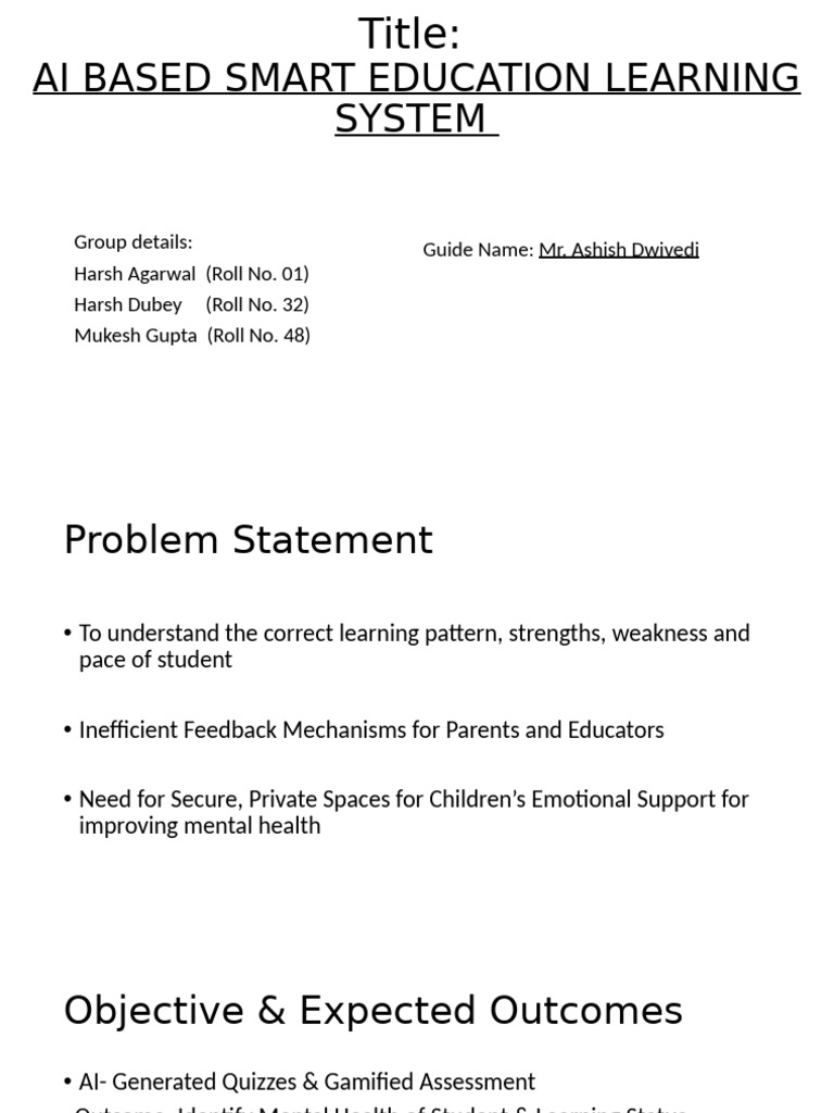 Smart Education System With AI | PDF