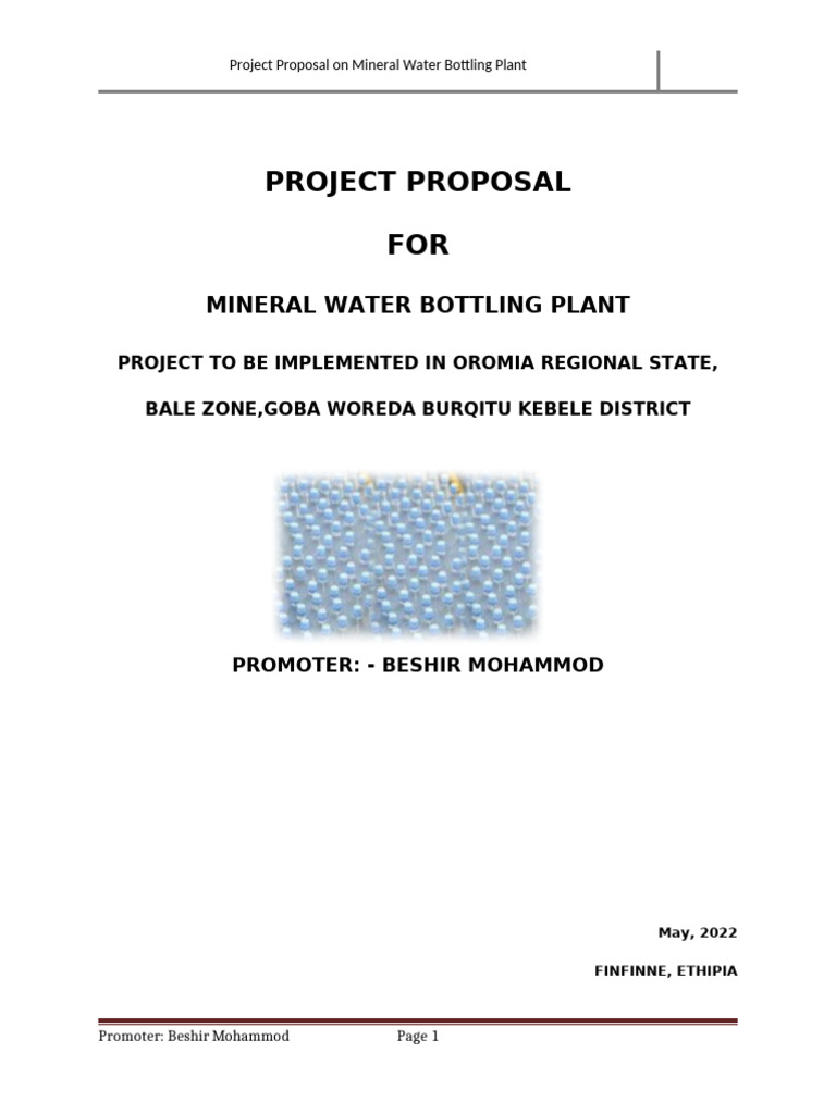 Mineral Water Bottling Plant Proposal | PDF | Water | Bottled Water