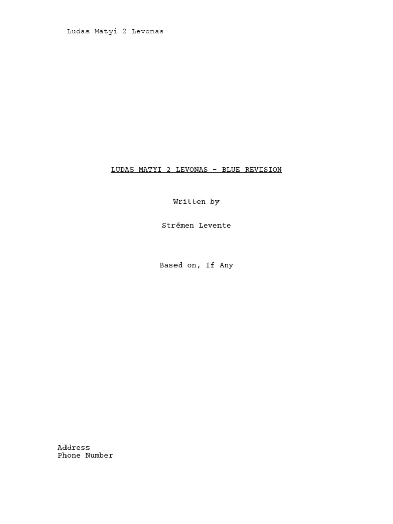 Ludas Matyi 2 Levonas - Blue Revision | PDF