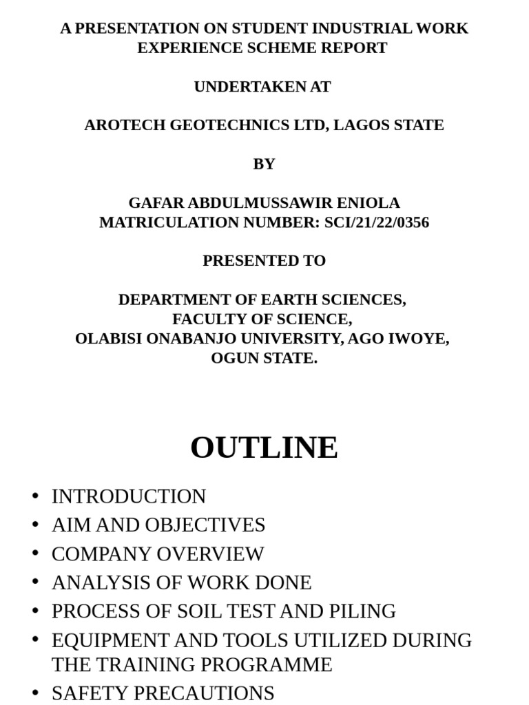 A Presentation On Student Industrial Work Experience Scheme | PDF ...