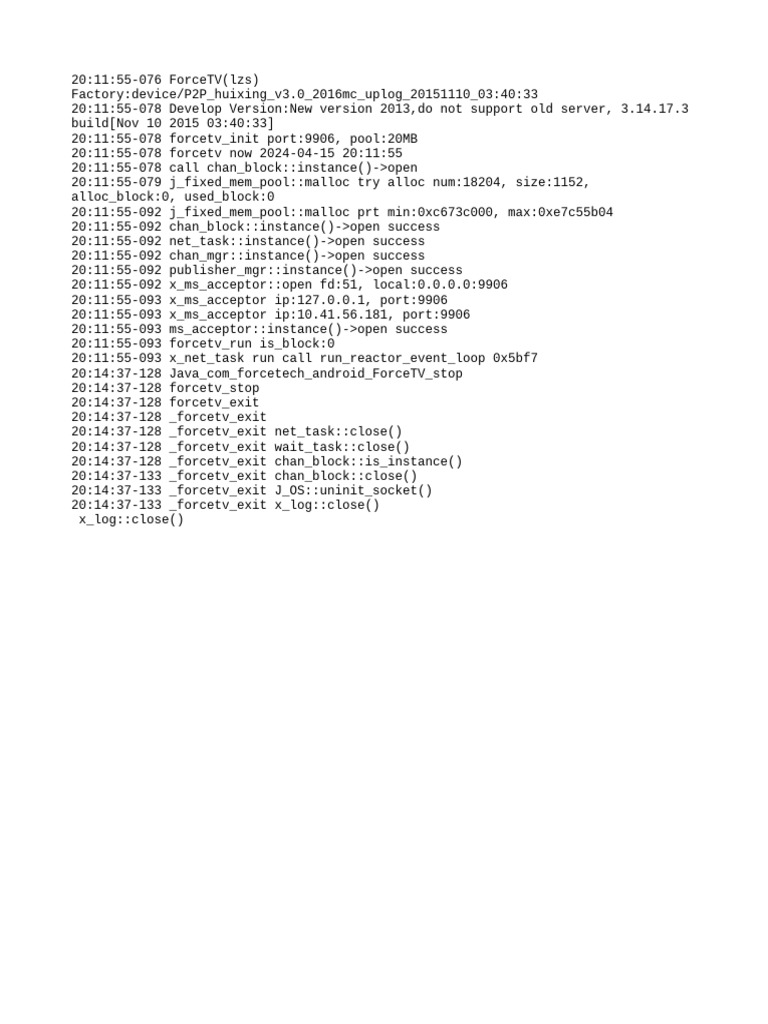 ForceTV System Log Analysis | PDF | Computers | Technology & Engineering