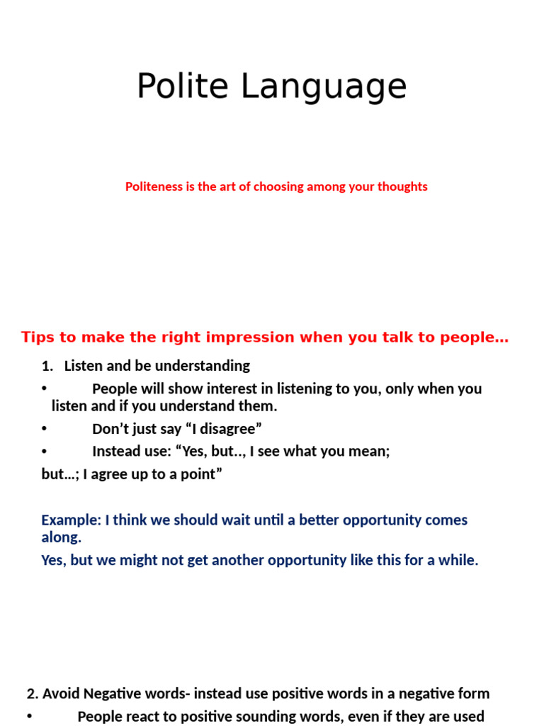 Mastering Polite Language Skills | PDF