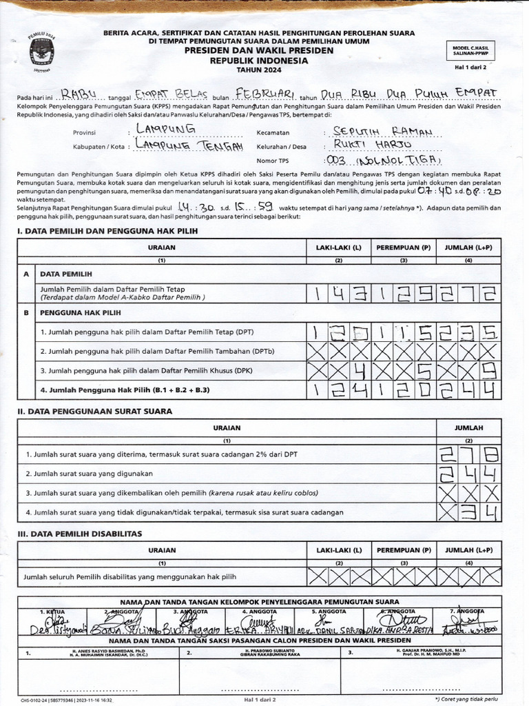 C Hasil Salinan PPWP Presiden Dan Wakil Presiden | PDF
