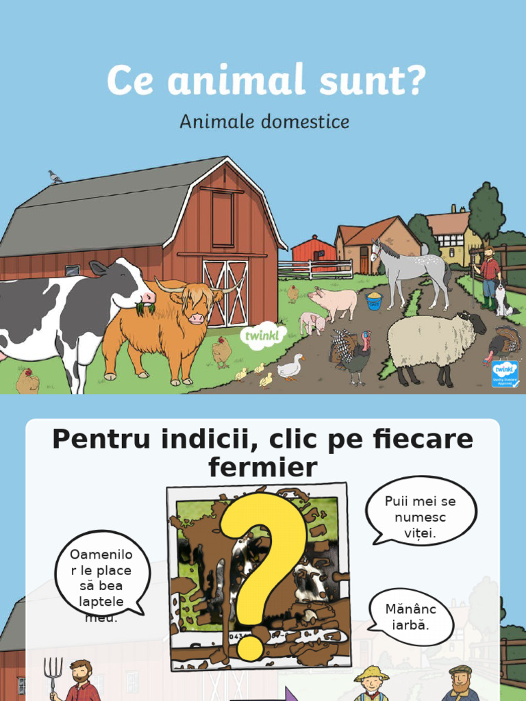 Ce Animal Domestic Sunt Joc Interactiv Powerpoint - Ver - 1 | PDF