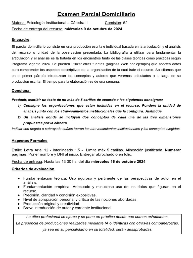 Consigna Parcial 2C 2024 | PDF