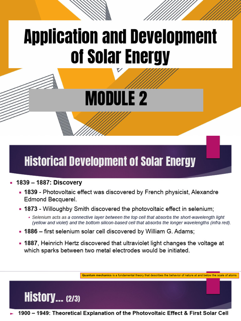 Module 2 - Application and Development of Solar Energy | PDF | Electromagnetic Radiation ...