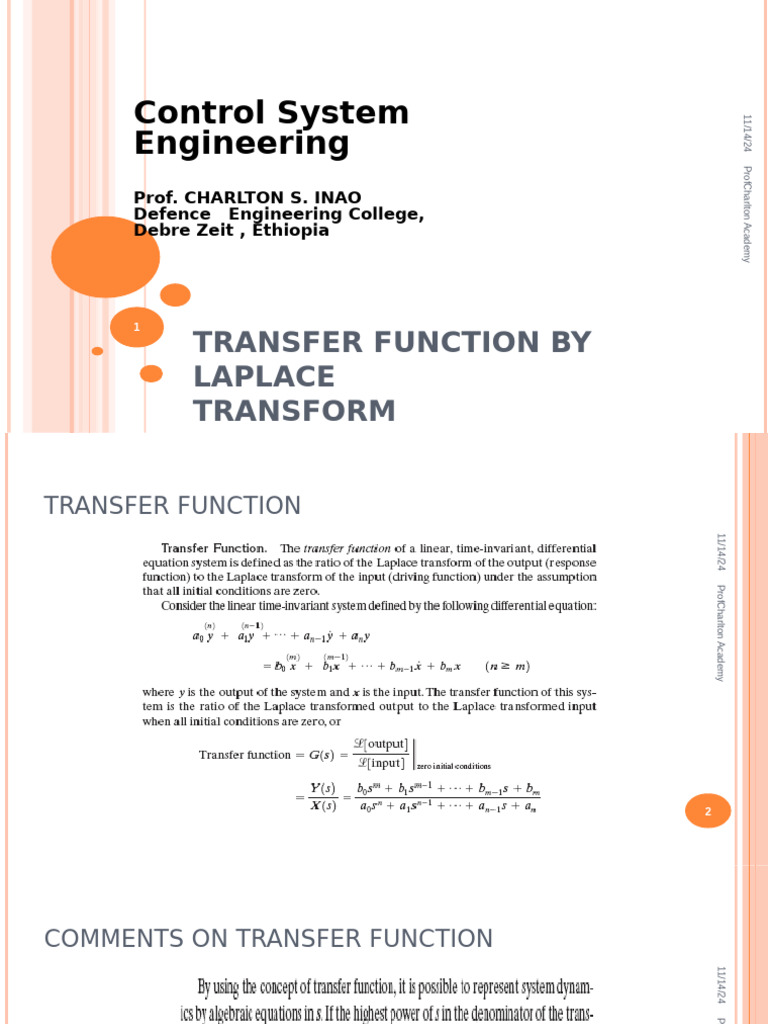 Laplace Tansform Used in Transfer Function | PDF | Amplifier | Electric Motor